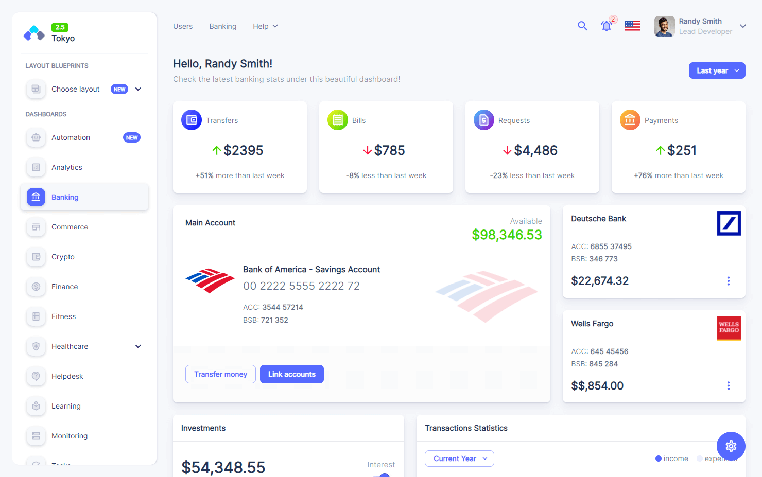 Tokyo White NextJS Javascript Admin Dashboard